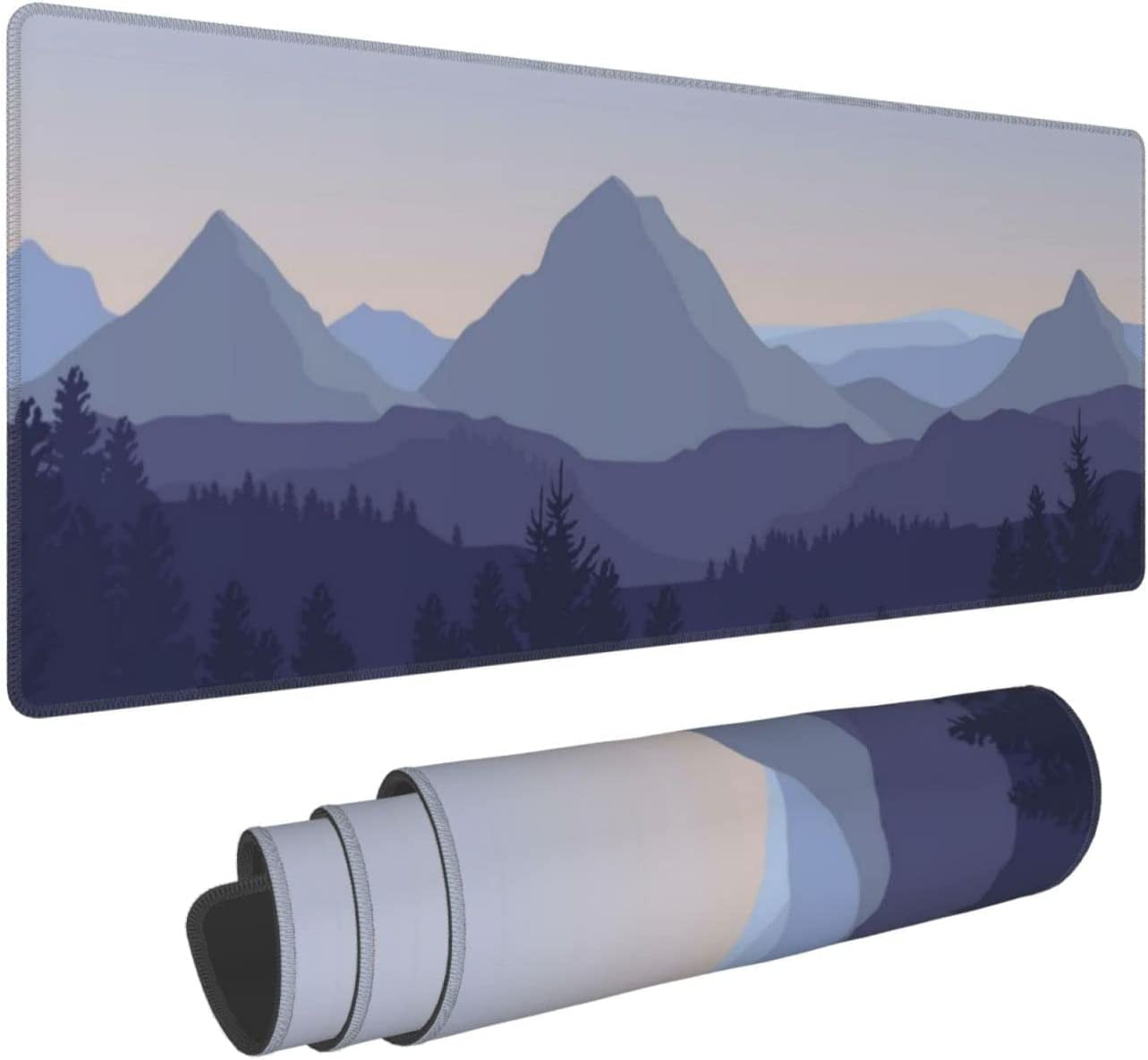 Mountain Forest Scenery Gaming Mouse Pad XL Extended Large Mousepad ...