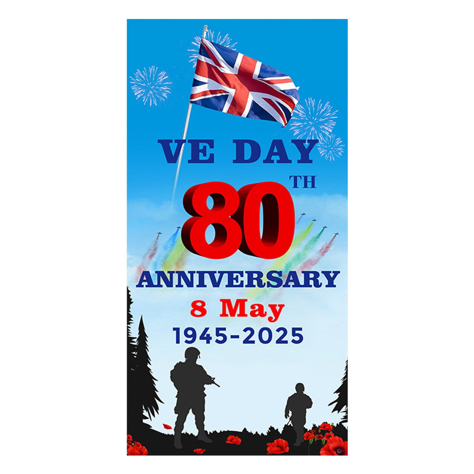 2025 VE Day 80th Bunting Banner 80 Years In Europe Bunting Flag ...