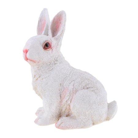 REALISTIC GARDEN RABBIT STATUE FIGURE LYING BUNNY DESK GARDEN ORNAMENT ...