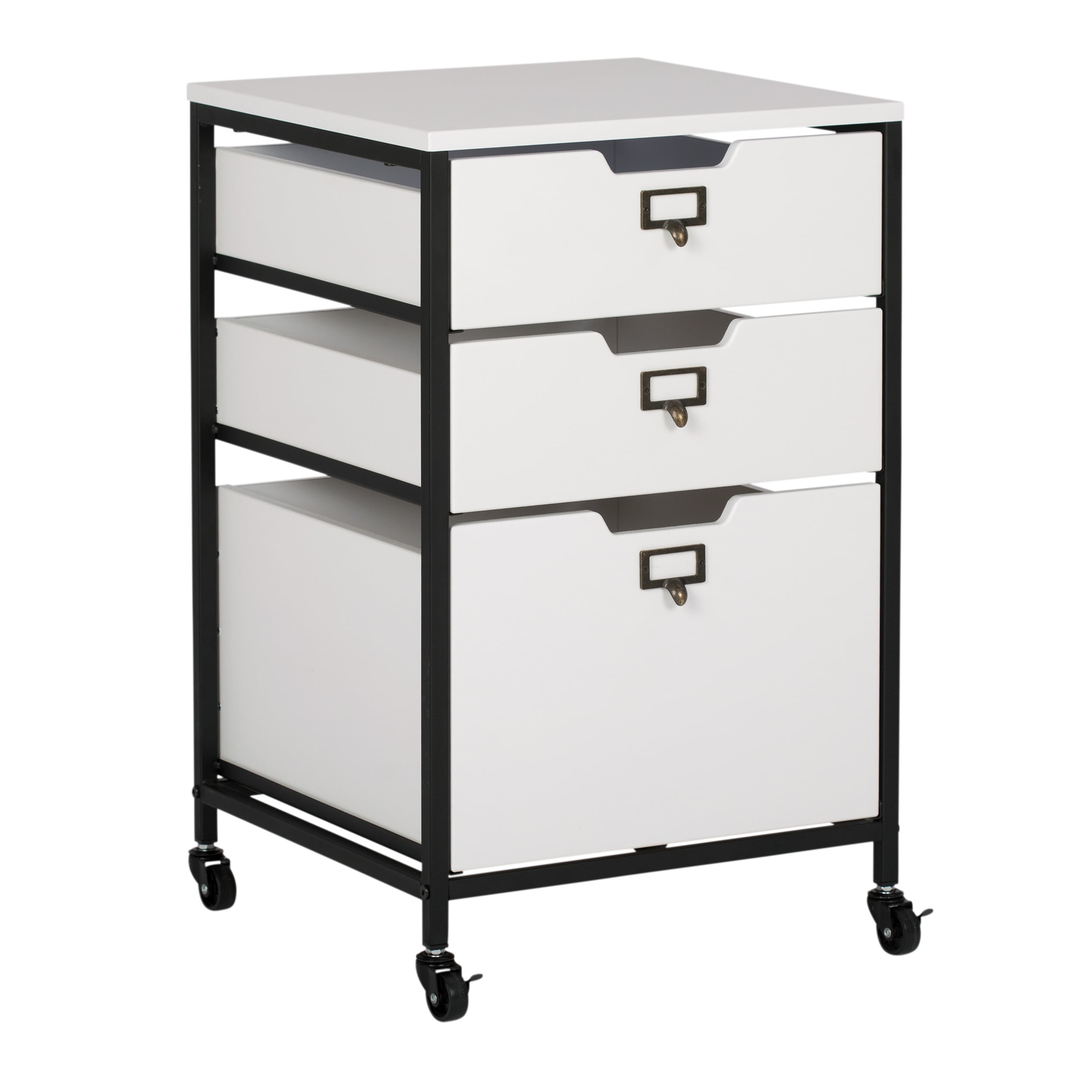 Sew Ready Charcoal/White 27" H 3-Drawer Mobile Storage Organizer Cart ...