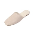 DIVVce Suede Square Toe Mules For Women Closed Backless Slip On Comfort ...
