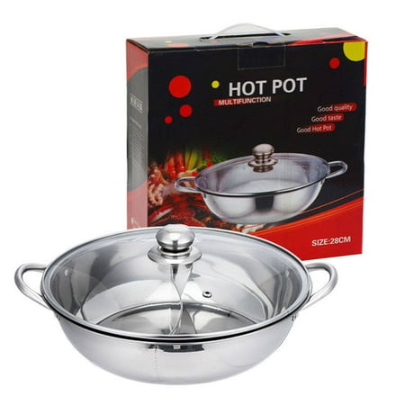 Hot Pot Stainless Steel Shabu Hot Pot Dual Sided Hot Pot with Divider ...
