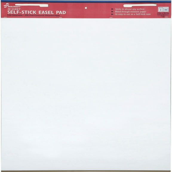 Universal Self-Stick Easel Pad, Unruled, 25 x 30, Sticky Flip Chart ...
