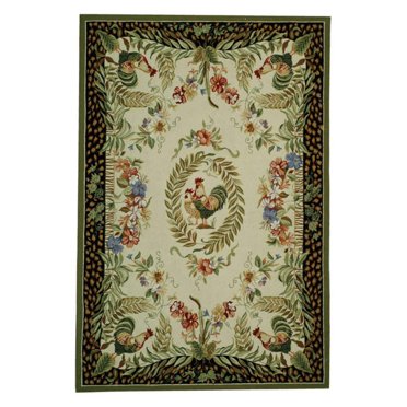 SAFAVIEH Chelsea Elinor Rooster Novelty Wool Area Rug, Ivory/Black, 1'8 ...
