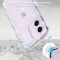 CFHADD-for iPhone 17 Case Clear, Cute Sparkly Bling Glitter Curly Wave ...