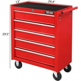 TUFFIOM Heavy Duty 5-Drawer Mobile Tool Chest, Lockable Storage ...
