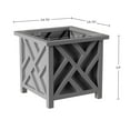 Pure Garden Outdoor Lattice Planter Box - 14.75-Inch Plant Pot, Gray ...