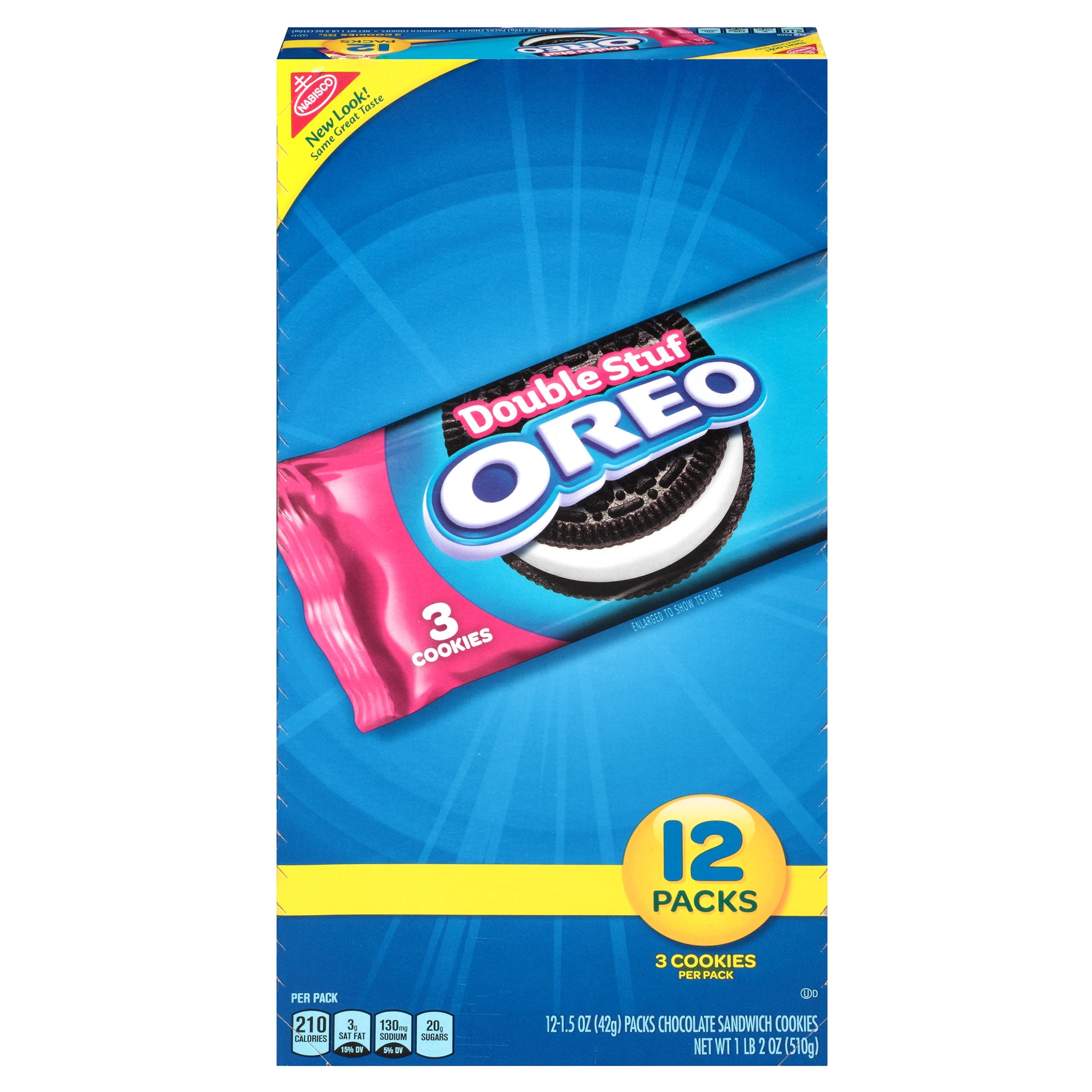 Nabisco Oreo Double Stuff Chocolate Sandwich Cookies, 1.5 Oz., 12 Count ...