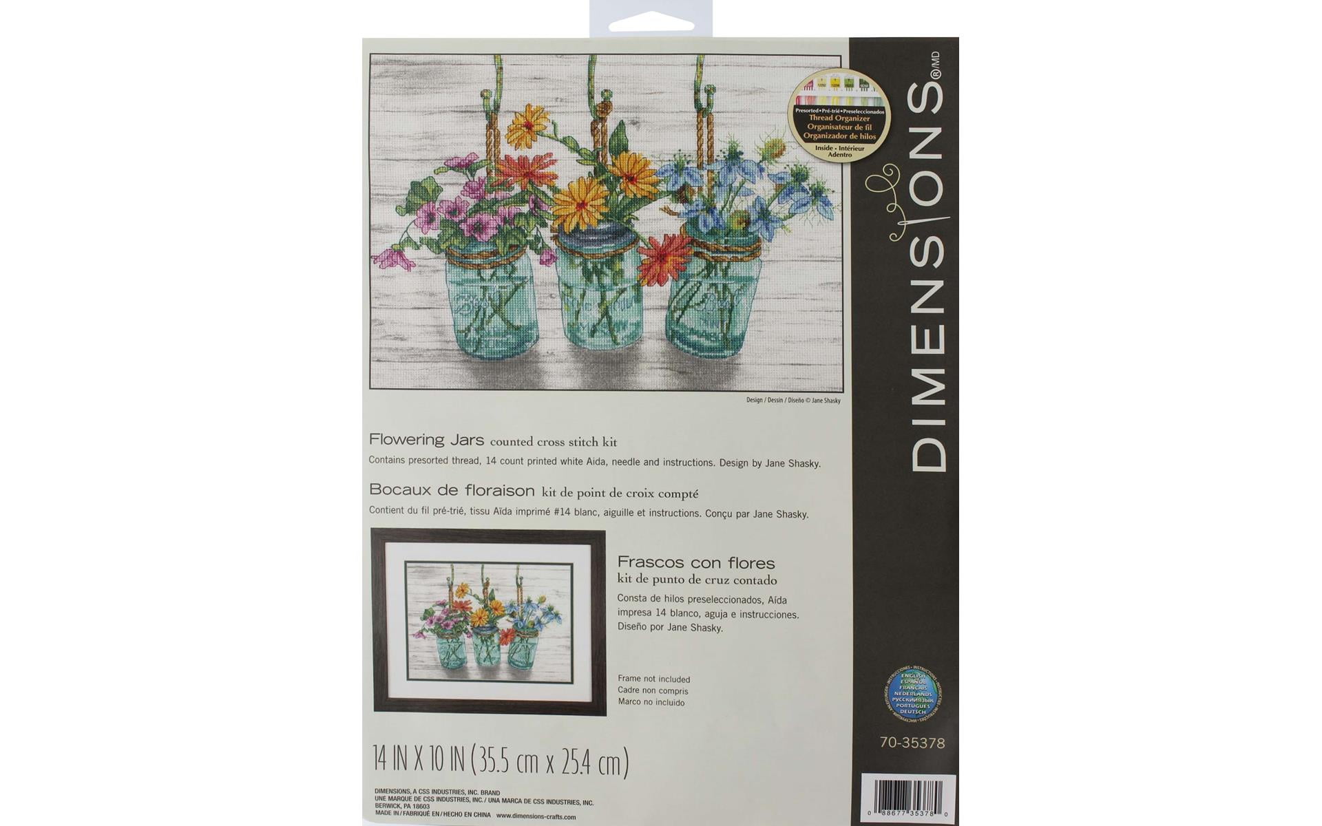 Simplicity Flowering Jars Counted Cross Stitch Kit by Dimensions, 1 ...