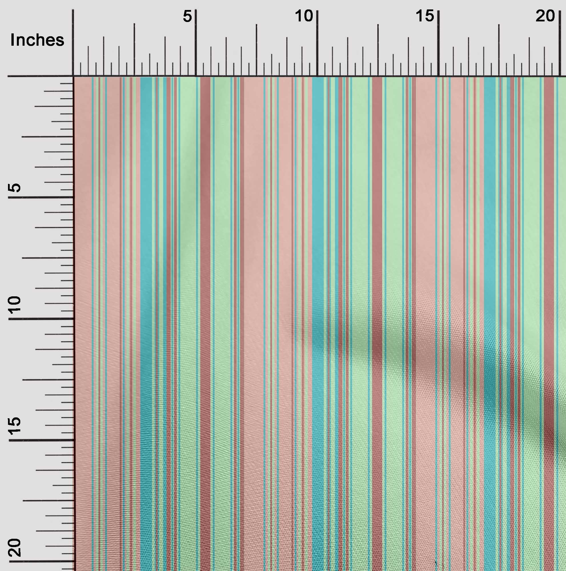 oneOone Silk Tabby Fabric Multicolor Stripe Print Fabric By Yard 42 ...