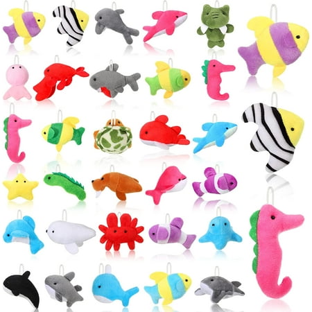 48 Pack Mini Ocean Animal Plush Toys Sea Creatures Stuffed Toy Stuffed ...