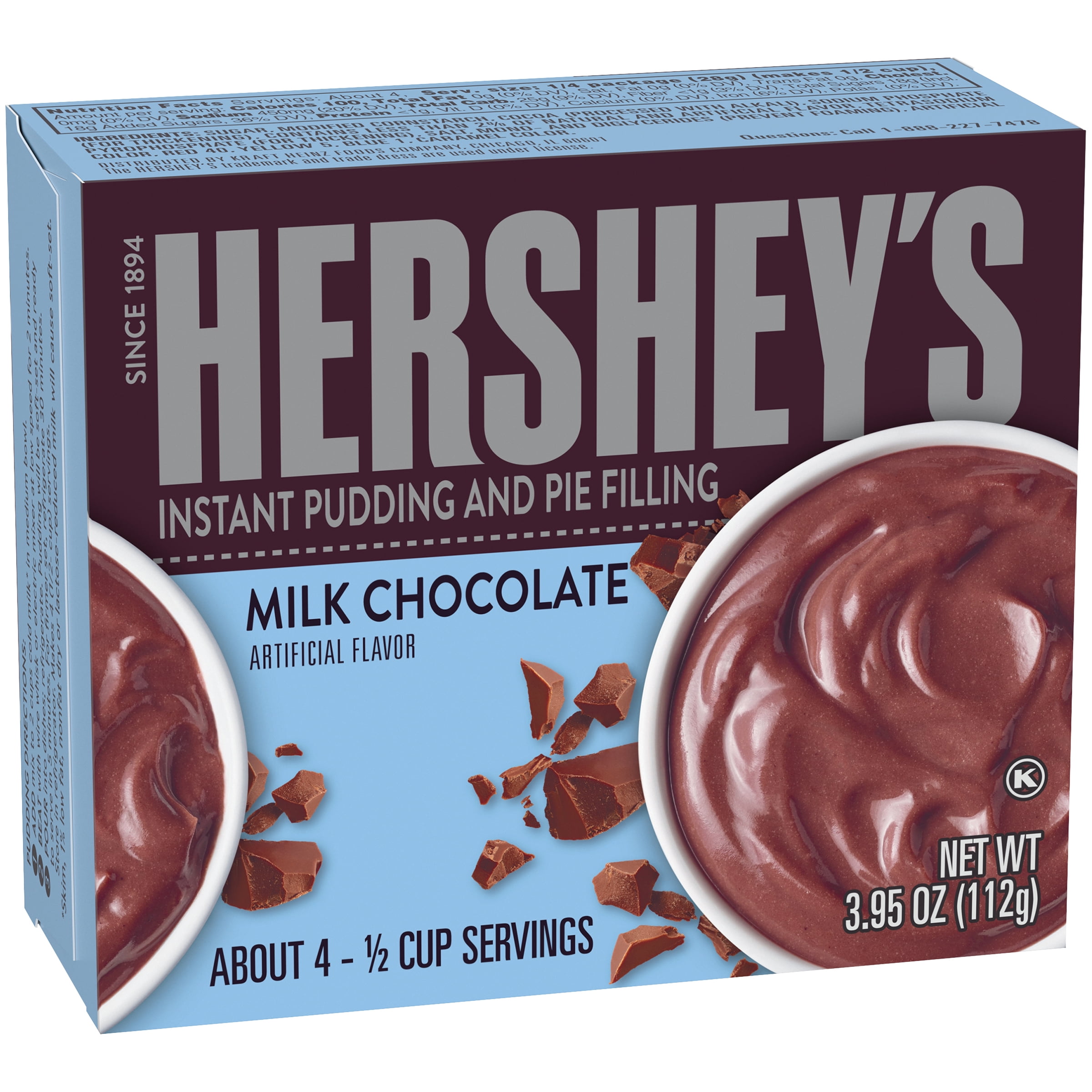 Hersheys Milk Chocolate Instant Pudding And Pie Filling 395 Oz Box