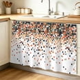 Abstract Check Texture Cabinet Curtains 32" W x 55" L, Orange Green ...