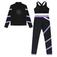 TiaoBug Kids Girls 3Pcs Sports Outfit Crop Top with Athletic Leggings ...