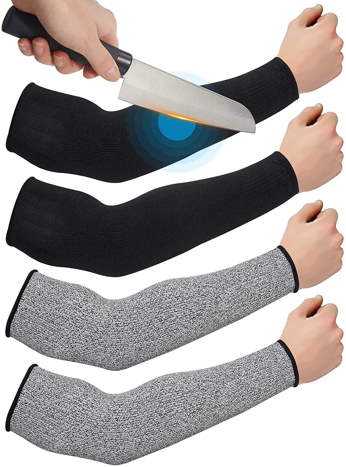 2 Pairs Cut Resistant Sleeves Thin Arm Protectors Arm Guard Protectors ...