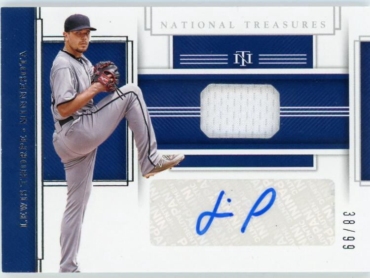 2020 PANINI NATIONAL TREASURES GAME GEAR MATERIALS SIGNATURES #40 LEWIS ...