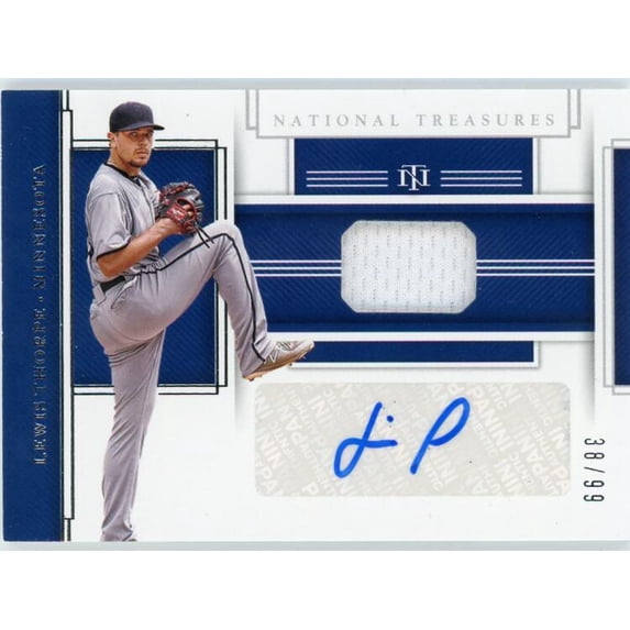 2020 PANINI NATIONAL TREASURES GAME GEAR MATERIALS SIGNATURES #40 LEWIS ...