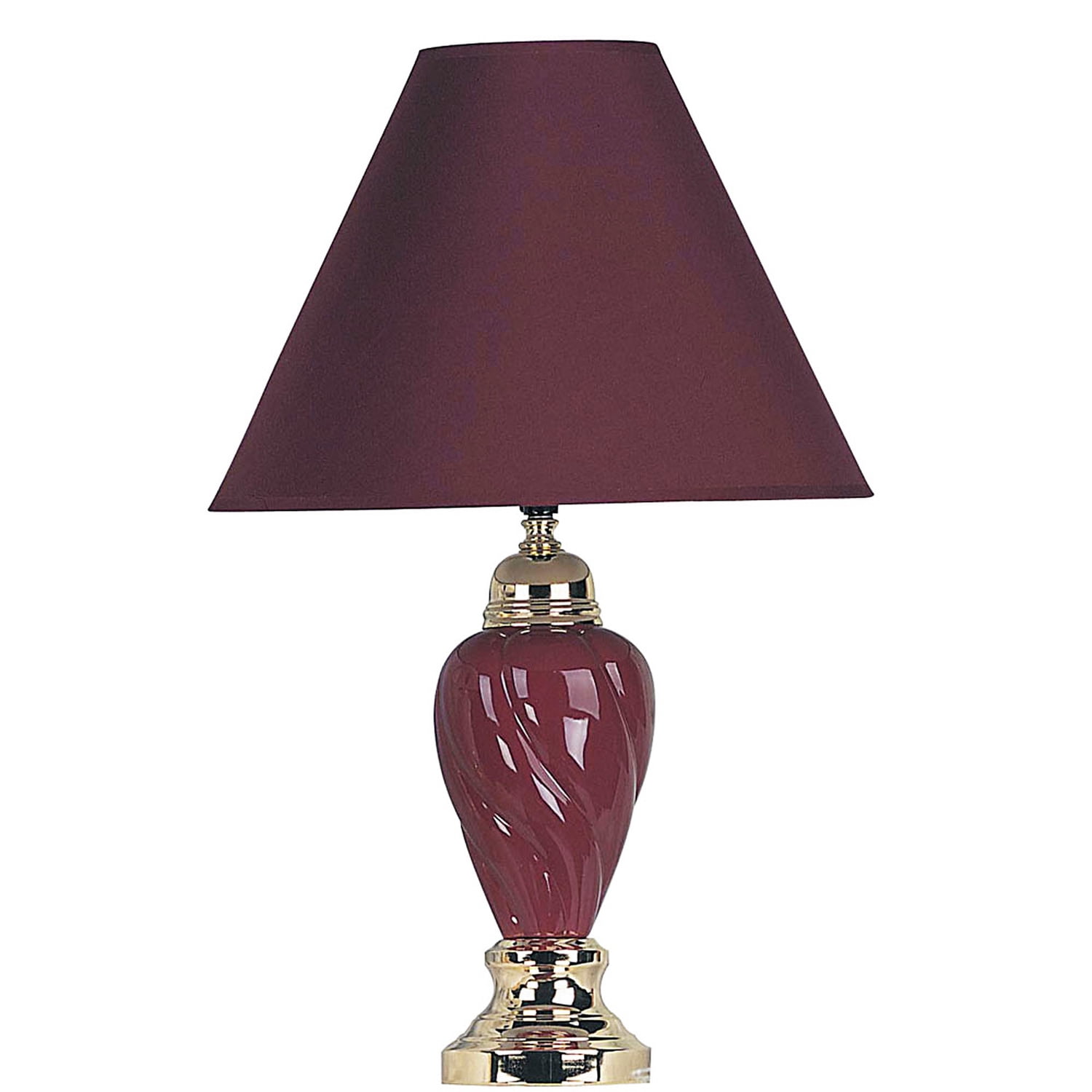 ORE International 22" Ceramic Table Lamp - Ivory-Color:Burgundy ...