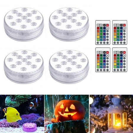Submersible LED Lights with Remote RF,Full Waterproof Pool Lights for ...