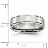 Stainless Steel Ridged Edge 6mm Polished Band, Available in Multiple ...