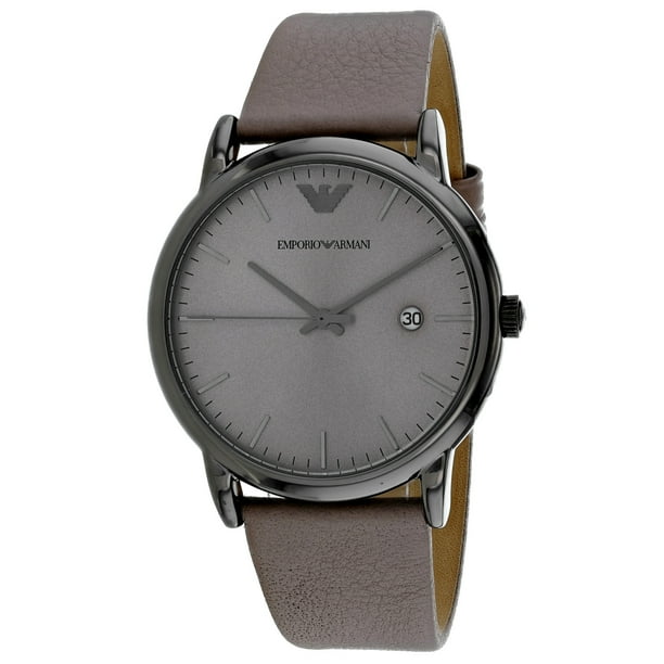 Emporio Armani Men's Armani Luigi Beige Dial Leather Strap Watch ...