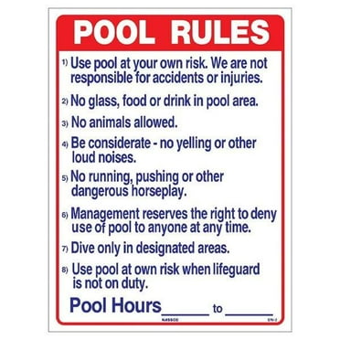 Poolmaster Above Ground "Pool Regulations" Sign for Residential or ...