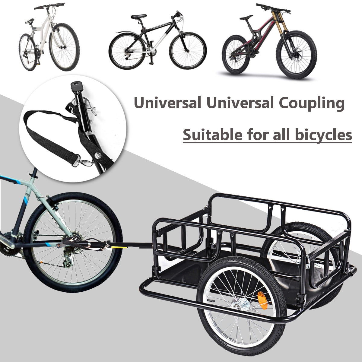 Buy LAOTIE Bicycle Cargo Trailer 143 lbs Max Load, Folding Bike Wagon ...
