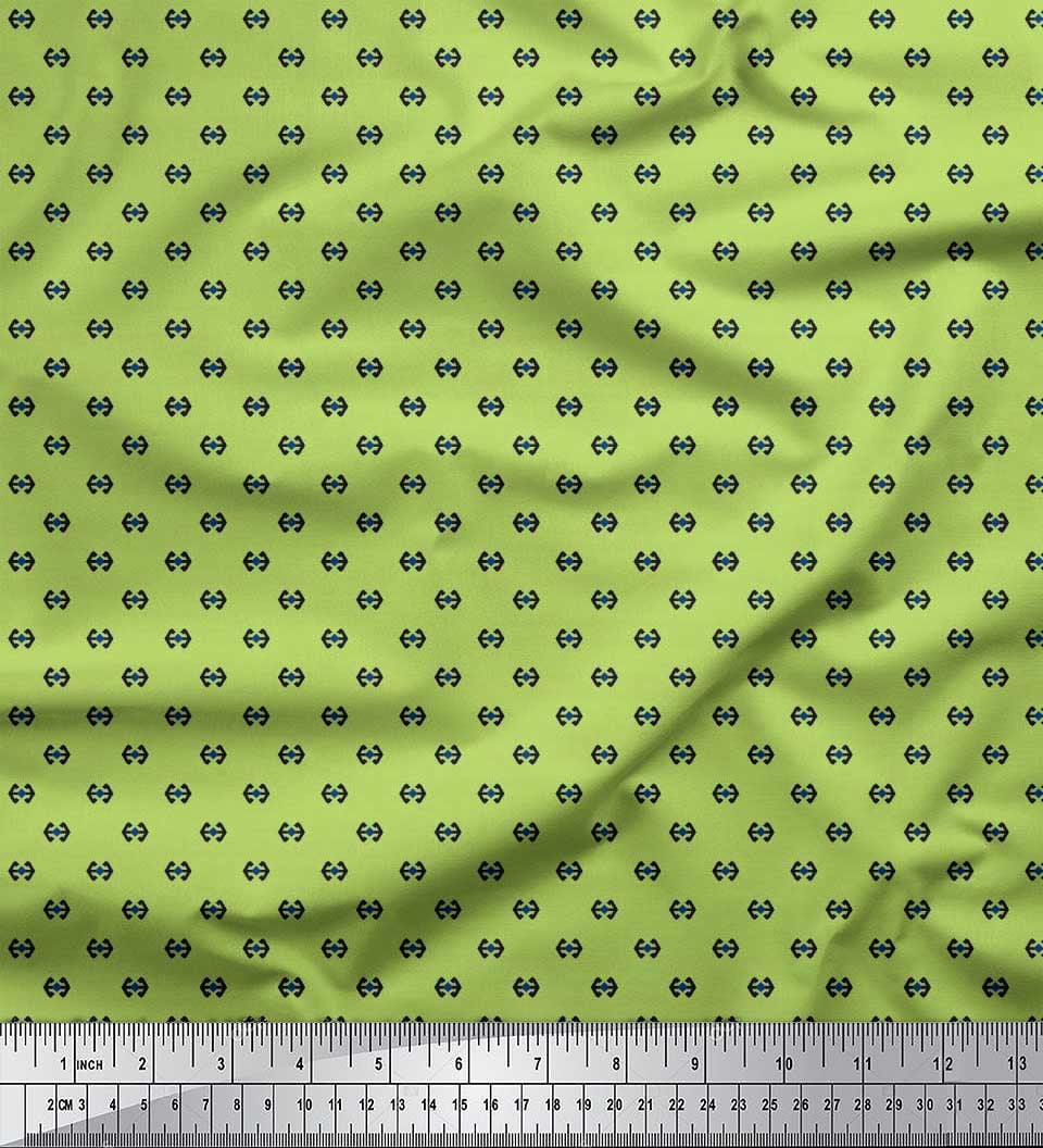 Soimoi Silk Fabric Two Sided Arrow Shirting Printed Craft Fabric by The ...