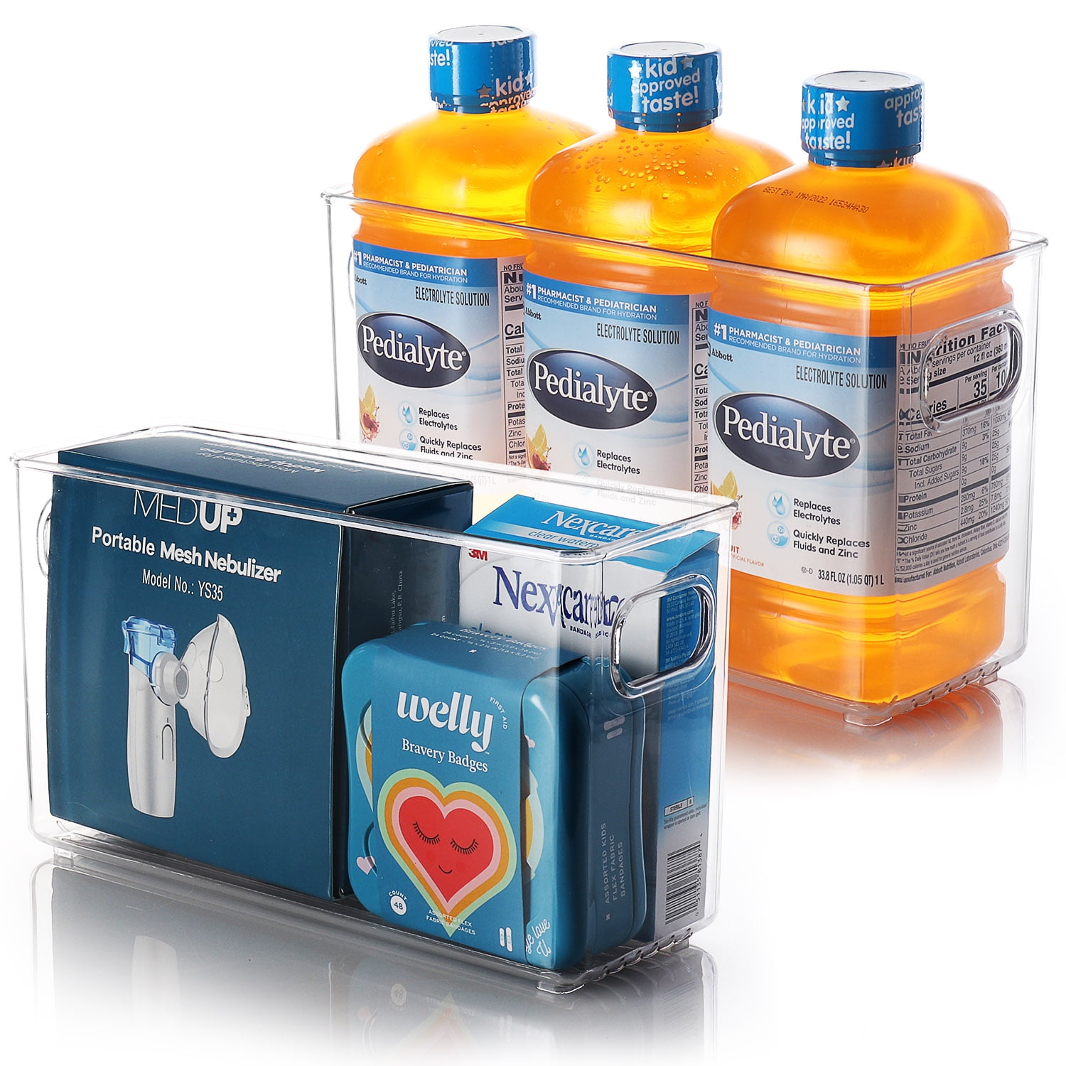 StorageBud Clear Storage Bins ,10.6X3.9X6" Plastic Containers,2 Pack ...