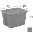 Sterilite Plastic 18 Gallon Tote Box Titanium Set of 6 - Walmart.com