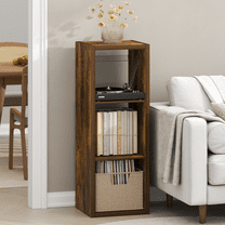 Furinno CUBICLE Vintage Vinyl Record Media Storage Organizer 3-Cube ...