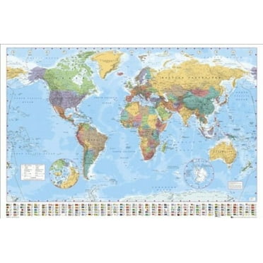 Swiftmaps 24h x 36w World Premier Wall Map Poster Mural - Walmart.com