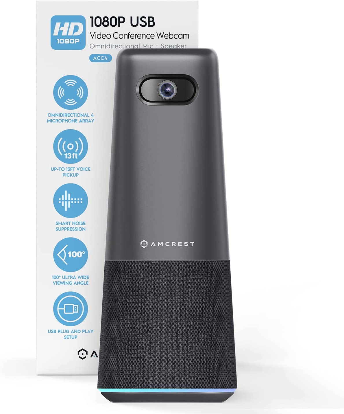 Amcrest ProHD 1080P Conference Webcam w/Microphone & Speaker, Portable ...