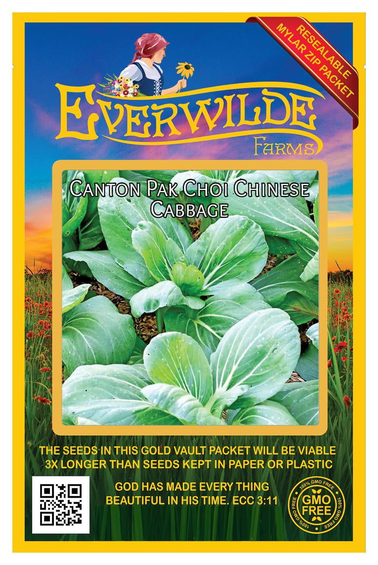 Everwilde Farms - 500 Canton Pak Choi Chinese Cabbage Seeds - Gold ...