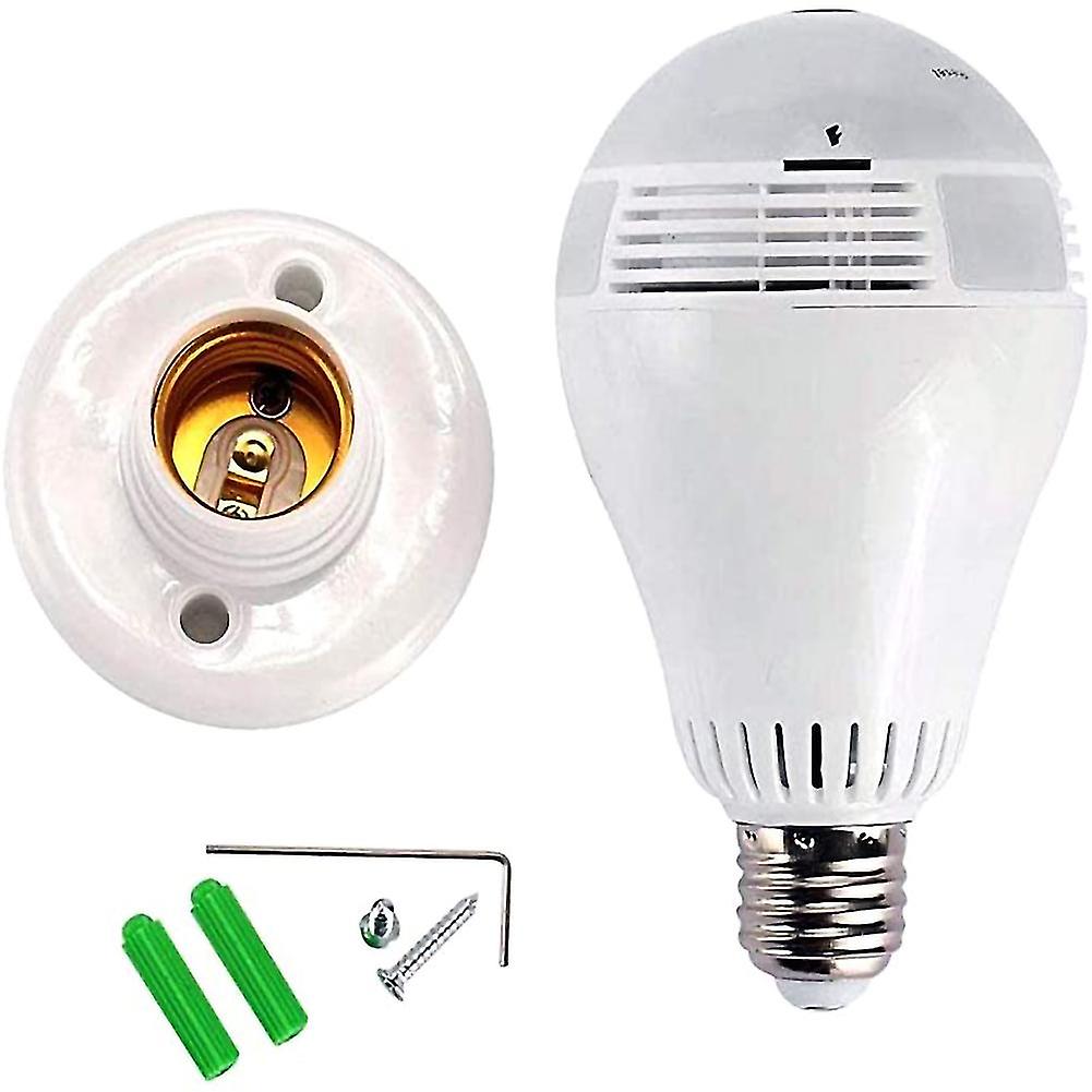 360 Panoramic Hidden Wifi Ip Camera Light Bulb Hd 1080p Home Security ...