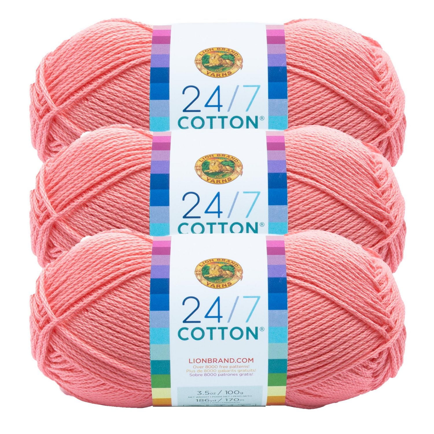 Click here for Lion Brand 24/7 Cotton Yarn #4 Medium/Worsted Cott... prices