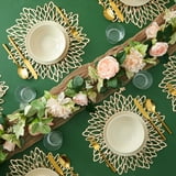 Free Shipping! Juvale Gold Vinyl Round Leaf Placemats Set of 10 14.4 ...