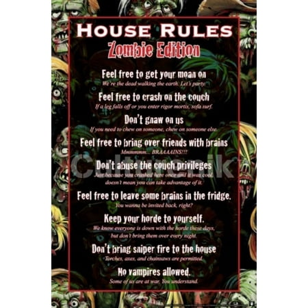 House Rules - Zombie Poster (36 X 24) | Walmart Canada