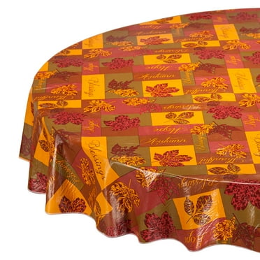 Heritage Vinyl Elastic Table Cover with Fleece Backing in 3 Sizes ...