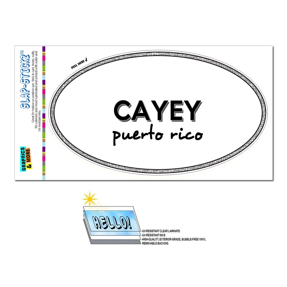 Cayey, PR - Puerto Rico - Black and White - City State - Oval Laminated ...