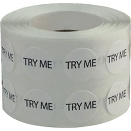 White Try Me Stickers, 1/2 Inch Round, 1000 Labels on a Roll - Walmart.com