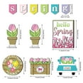zttd 12 pieces spring tiered tray decor daisy flower wooden signs ...