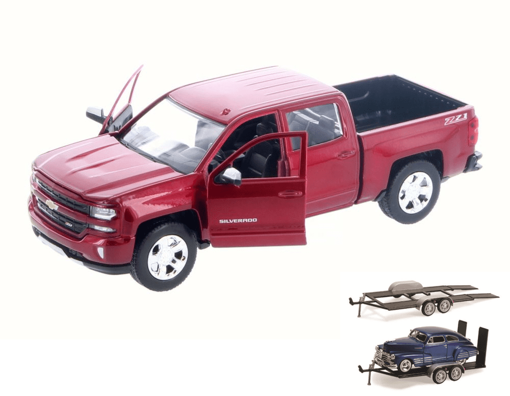 Diecast Car & Trailer Package - 2017 Chevy Silverado 1500 LT Z71 Crew ...