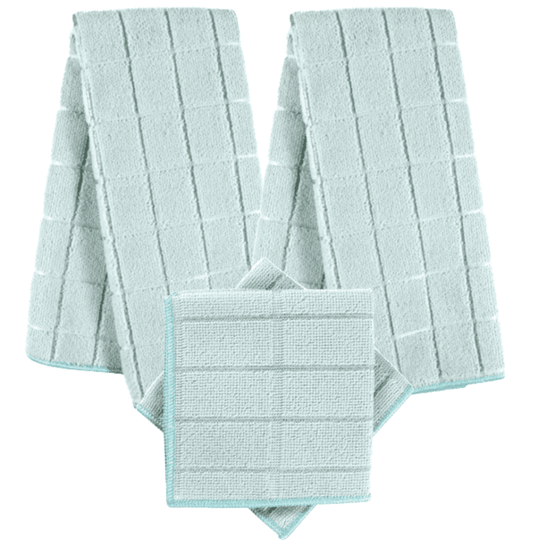 Dish Towels - Kitchen Towel set Includes: 1 Kitchen Towel, 2 Scrubbers ...
