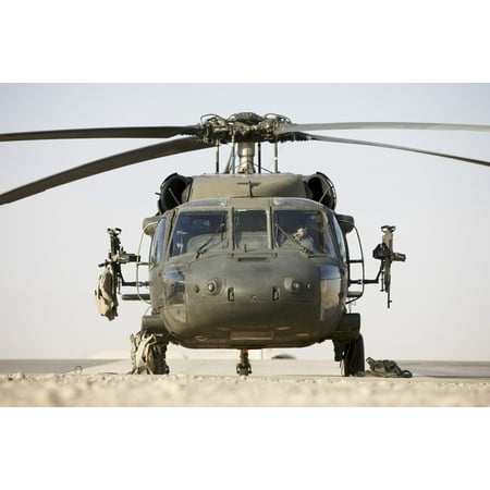 Front view of a UH-60L Black Hawk helicopter armed with two 7.62mm ...