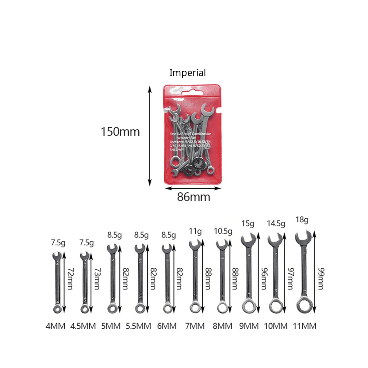 Click here for Unbranded 10-Piece Mini Wrench Set Manual Dual- Wr... prices