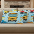 Blue Yellow Cartoon Truck Lumbar Pillow Covers 12 x 20 Inch Pillow ...