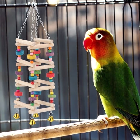 Bird Swing Toy, Hanging Biting Chewing Playing Bird Toy Colourful Beads ...