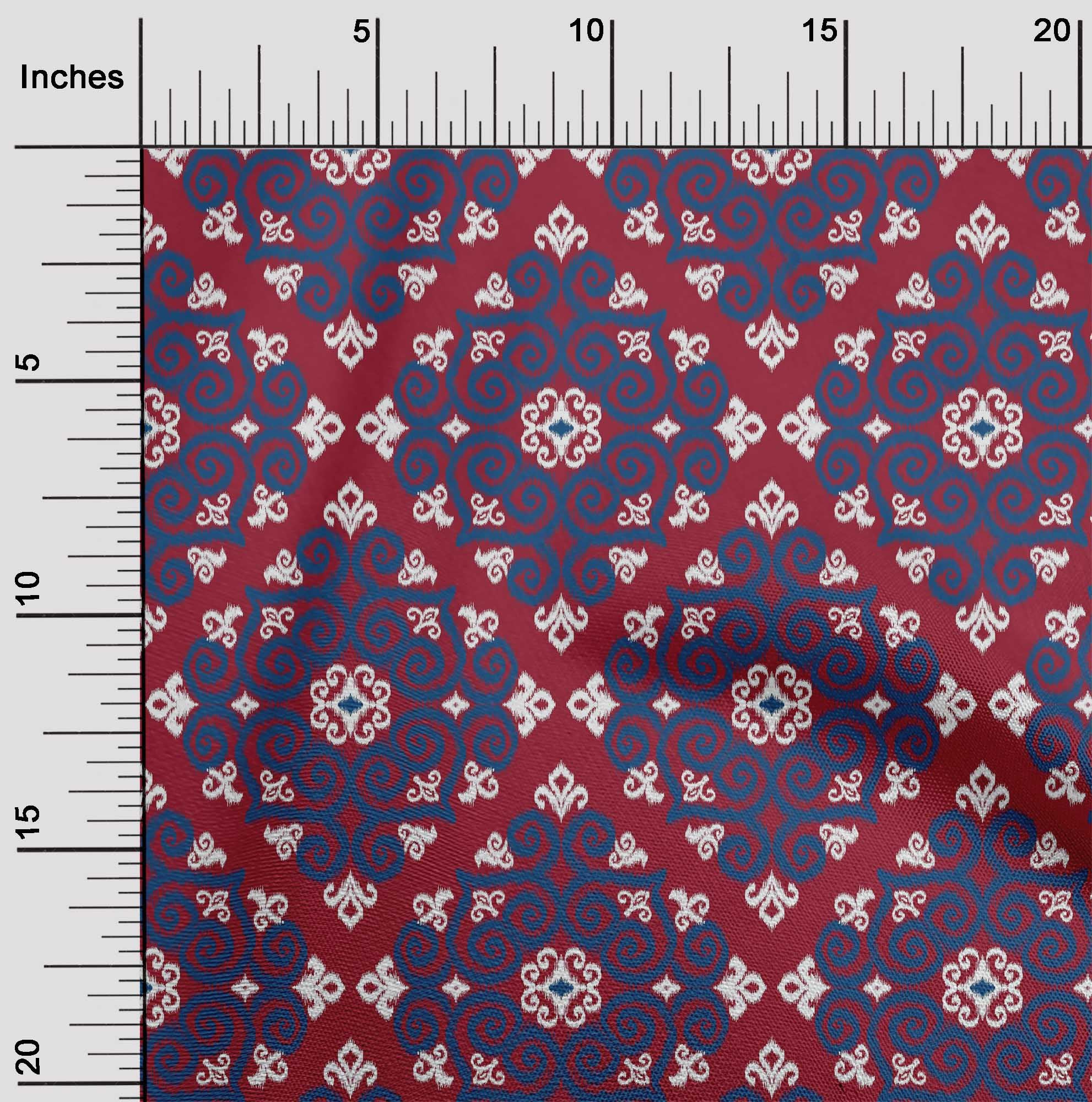 oneOone Viscose Chiffon Fabric Swirl Ikat Printed Fabric 1 Yard 42 Inch ...