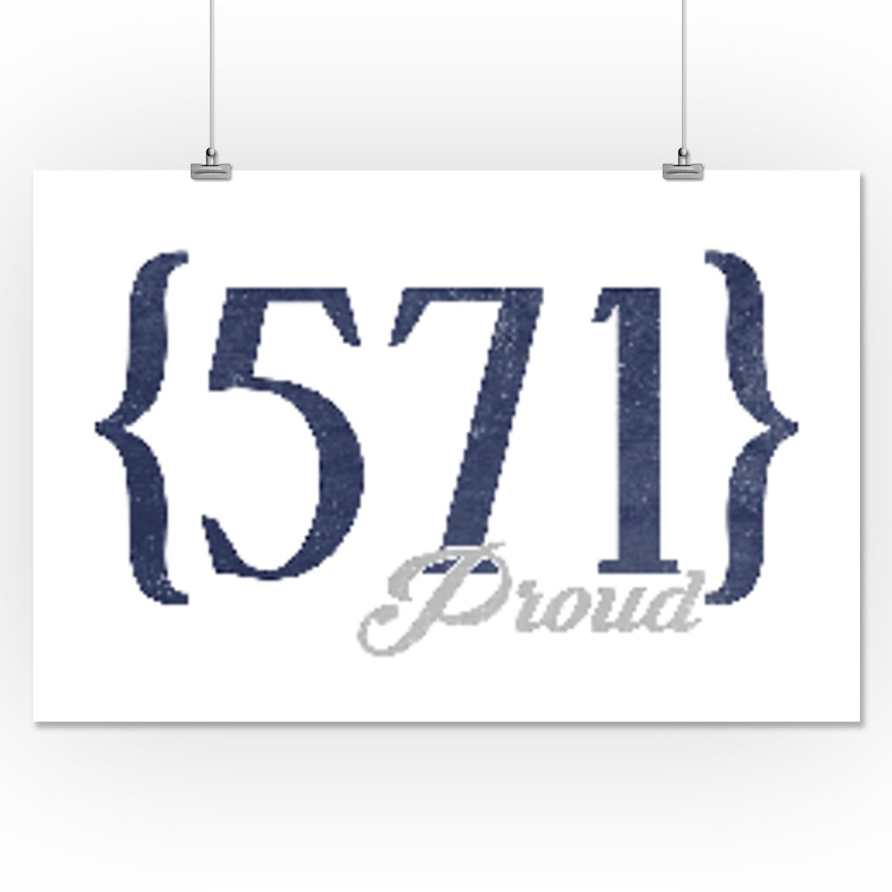 Alexandria, Virginia - 571 Area Code (Blue) - Lantern Press Artwork ...